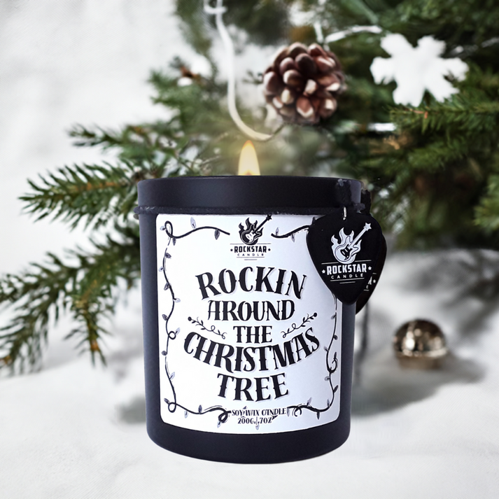 Duftkerze Sojawachs ROCKIN`AROUND THE CHRISTMAS TREE Rock n`Roll ...